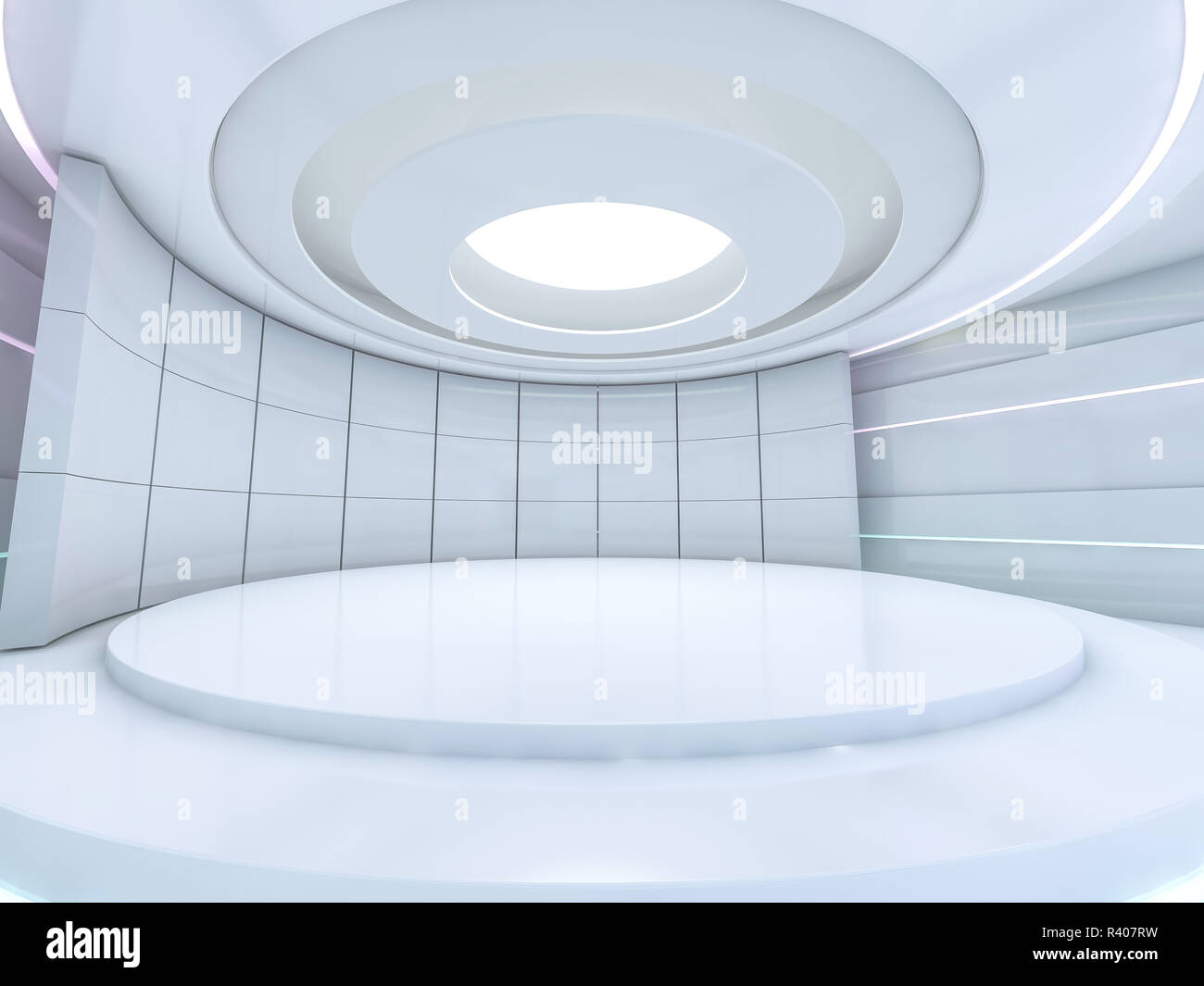 Presentation room with empty podium. 3D rendering Stock Photo - Alamy
