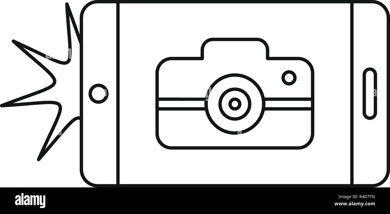 Smartphone take photo icon. Outline smartphone take photo vector icon ...