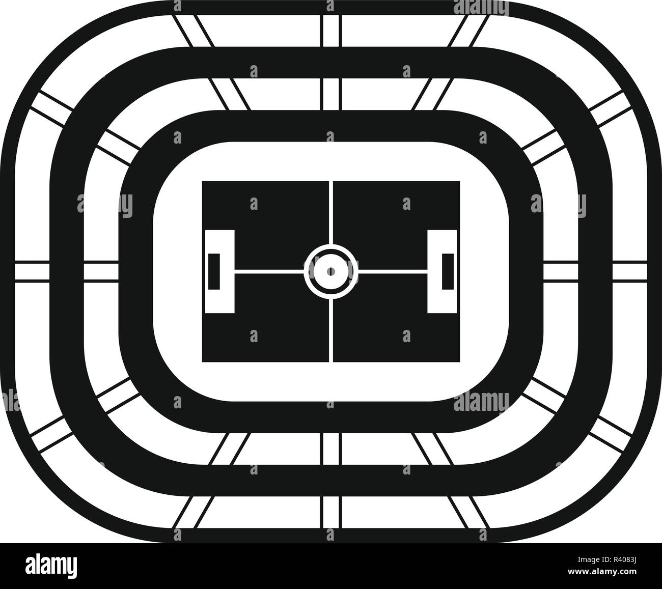 Top view stadium icon. Simple illustration of top view stadium vector ...