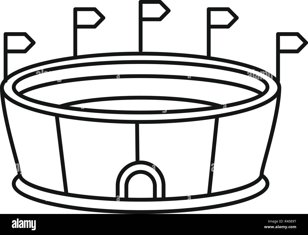 Sport Round Stadium Icon Outline Sport Round Stadium Vector Icon For Web Design Isolated On
