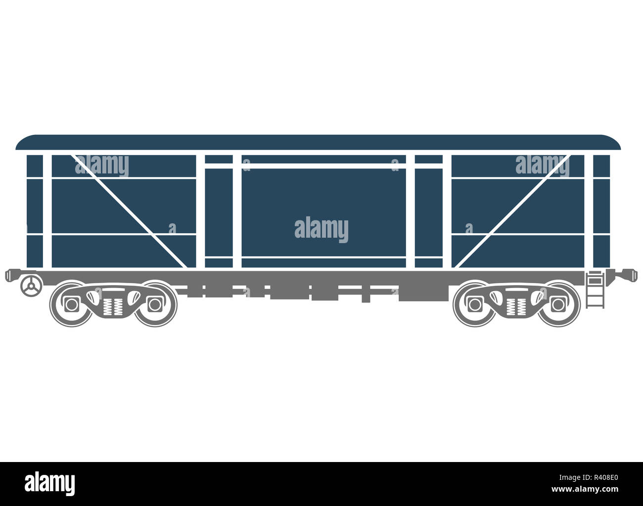 Covered Railway freight car - Vector illustration Stock Photo - Alamy