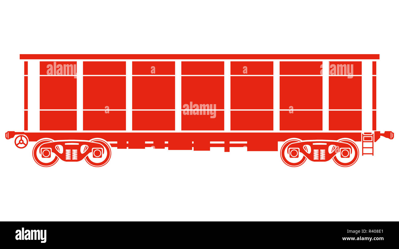 Open Railway freight car - Vector illustration Stock Photo - Alamy