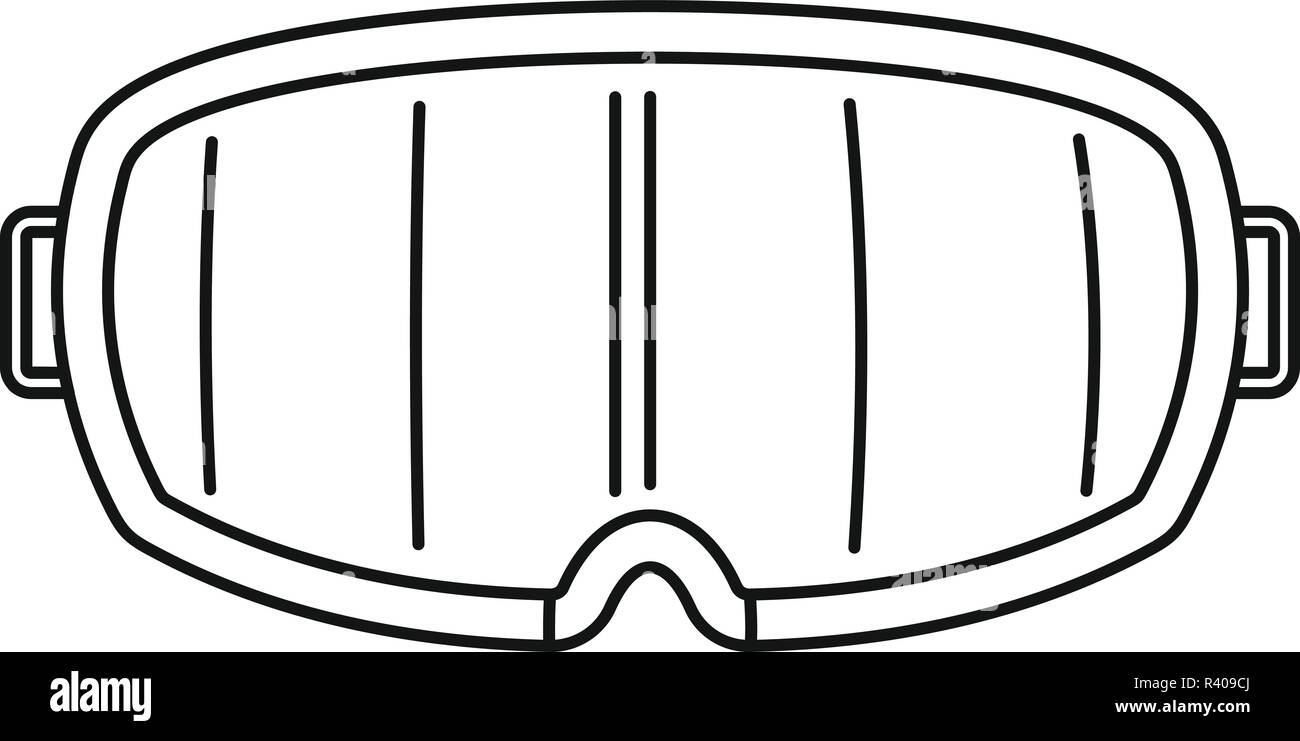 Under water glass mask icon. Outline under water glass mask vector icon ...