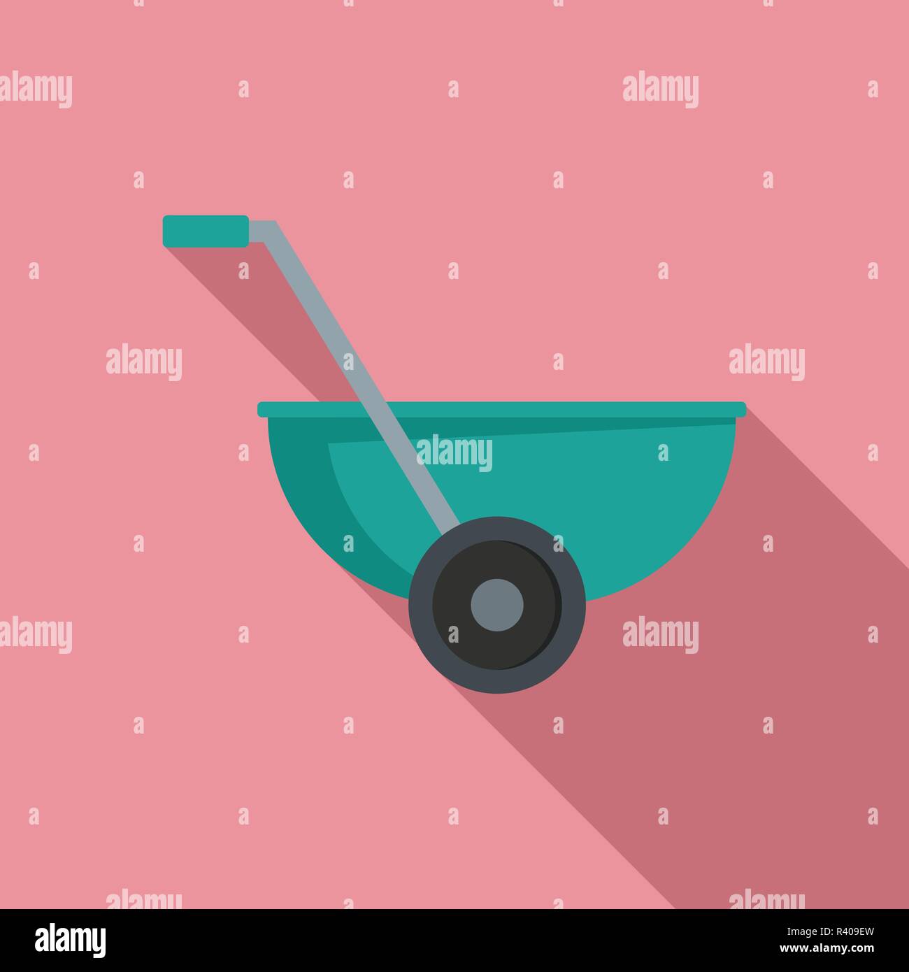 Small wheelbarrow icon. Flat illustration of small wheelbarrow vector ...