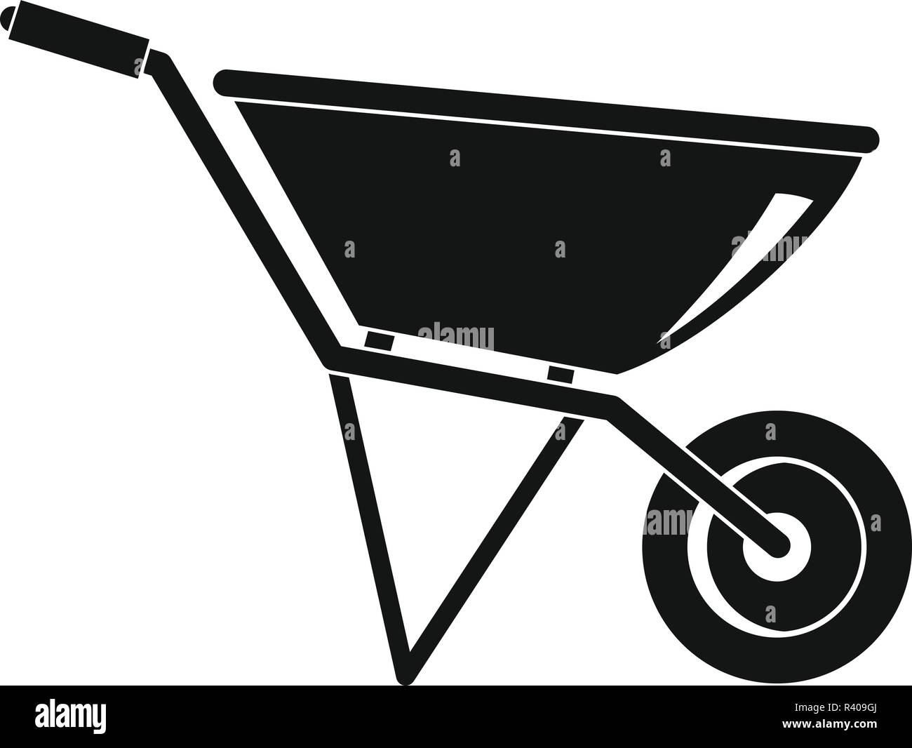Construction wheelbarrow icon. Simple illustration of construction ...