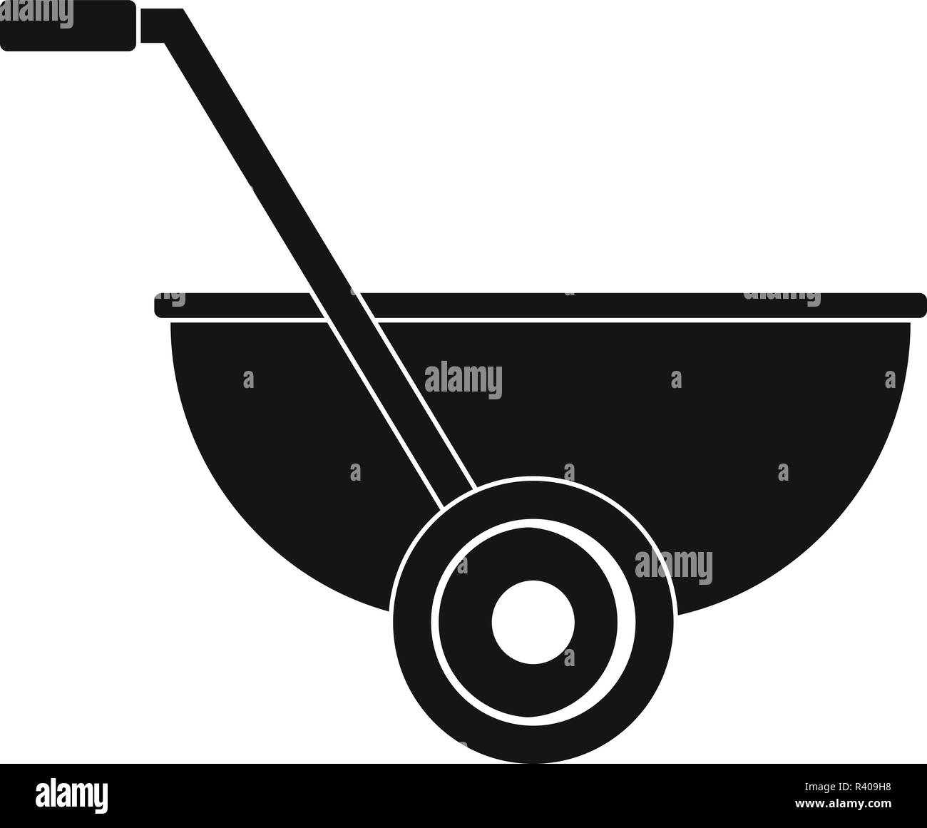 Small wheelbarrow icon. Simple illustration of small wheelbarrow vector ...