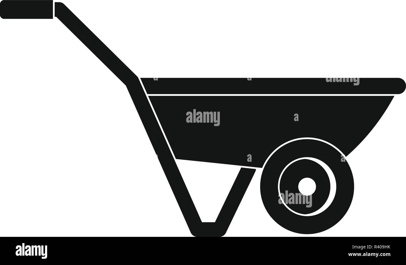 Hand truck one wheel icon. Simple illustration of hand truck one wheel ...