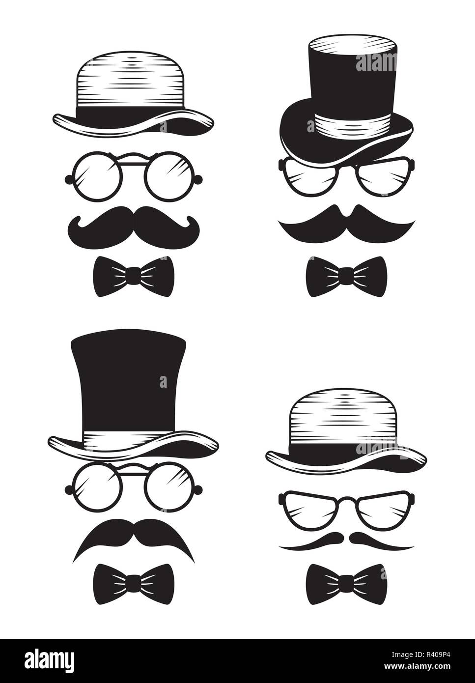 Mustache Hat Glasses Cut Out Stock Images & Pictures - Alamy