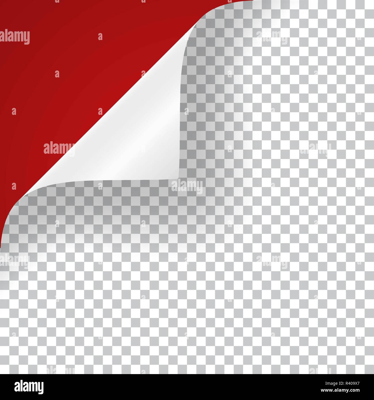 Curly Page Corner realistic illustration with transparent shadow ...