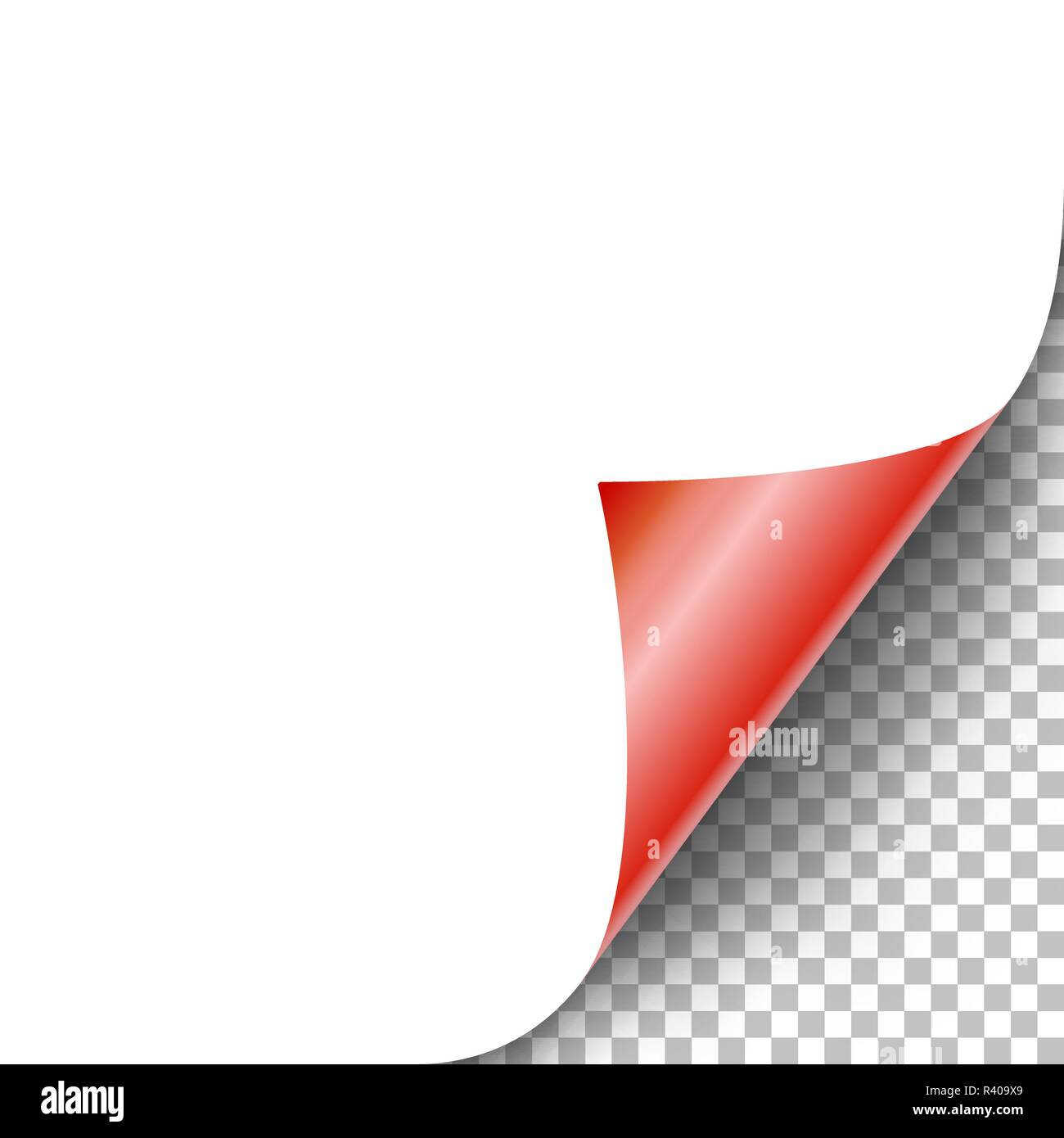 Curly Page Corner realistic illustration with transparent shadow ...