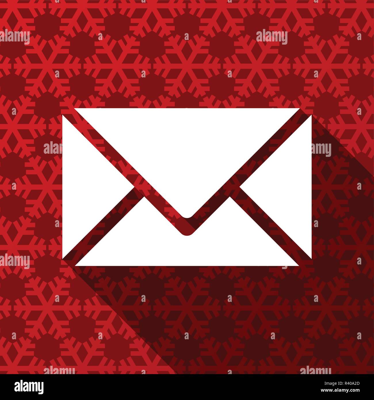 Christmas and winter design mail, message, email, envelope flat vector ...