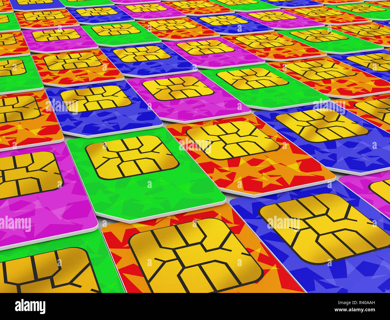 Colorful sim cards Stock Photo - Alamy