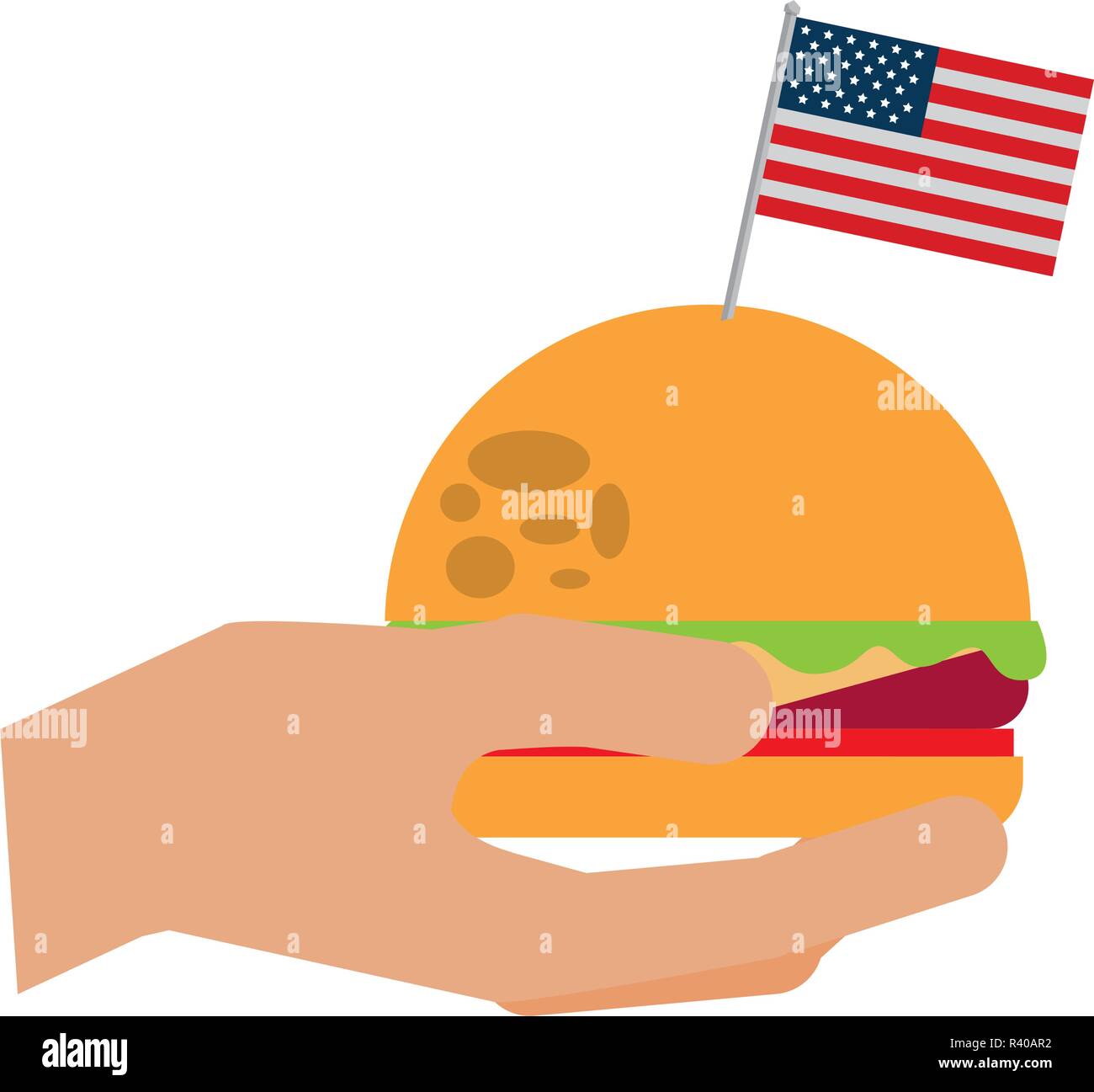 American restaurant flag Stock Vector Images - Alamy