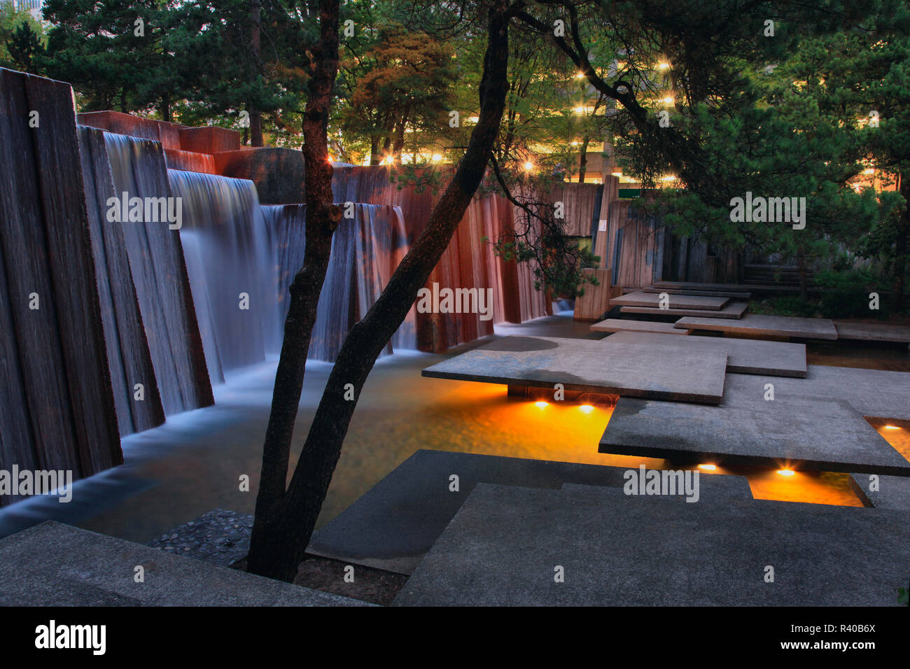 USA, Oregon, Portland. Ira Keller Fountain Park. Credit as: Steve ...