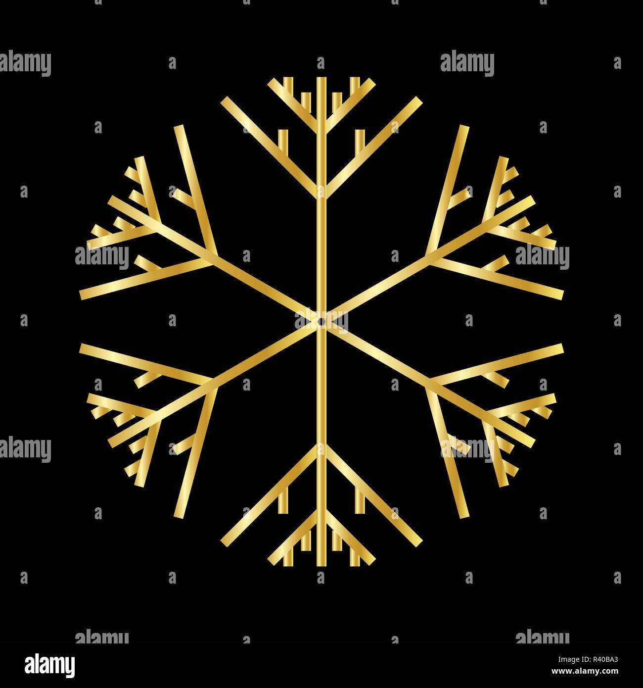 Gold Snowflake Icon Graphic Symbol Design. Vector illustration isolated ...