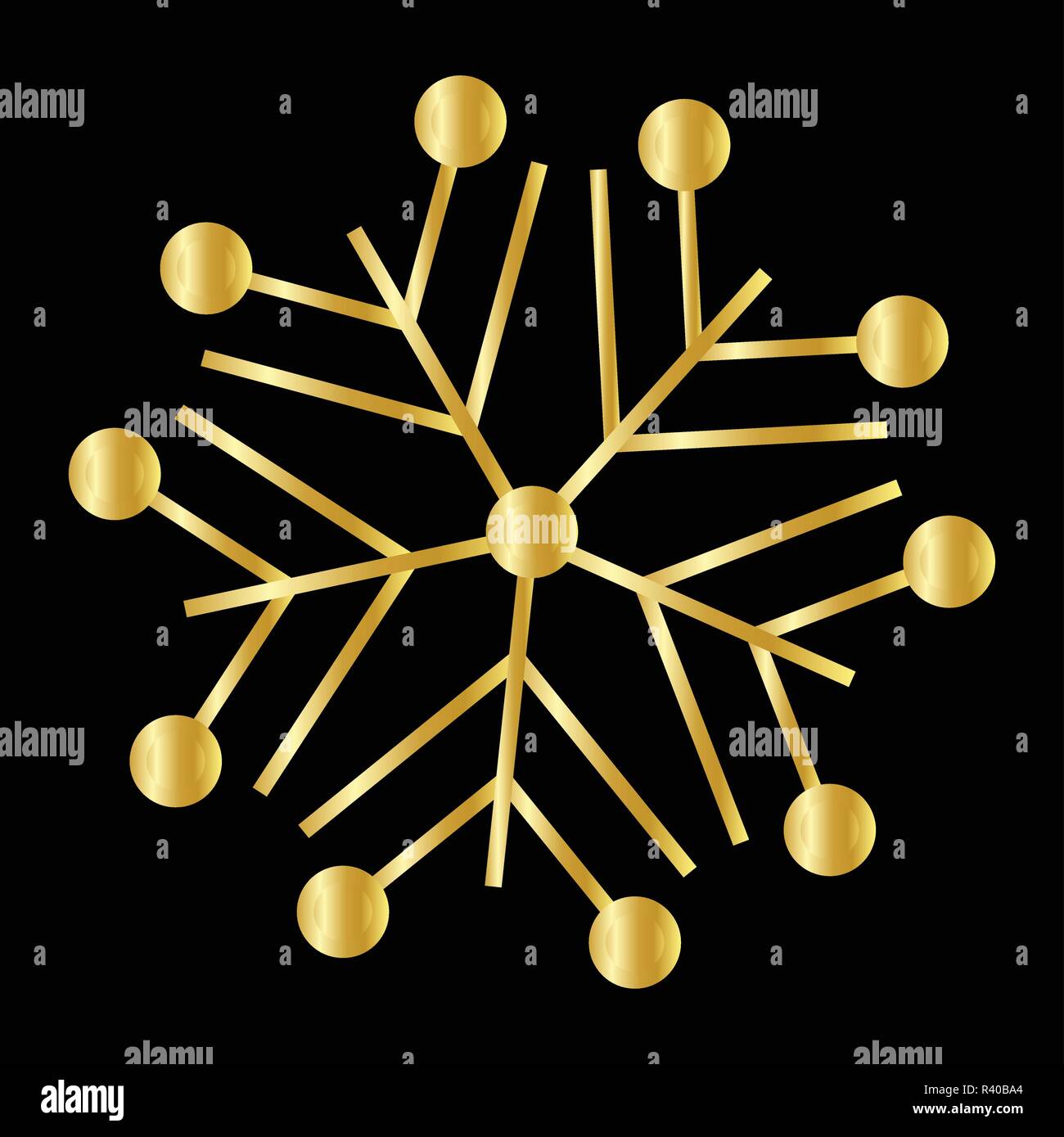 Gold Snowflake Icon Graphic Symbol Design. Vector illustration isolated ...
