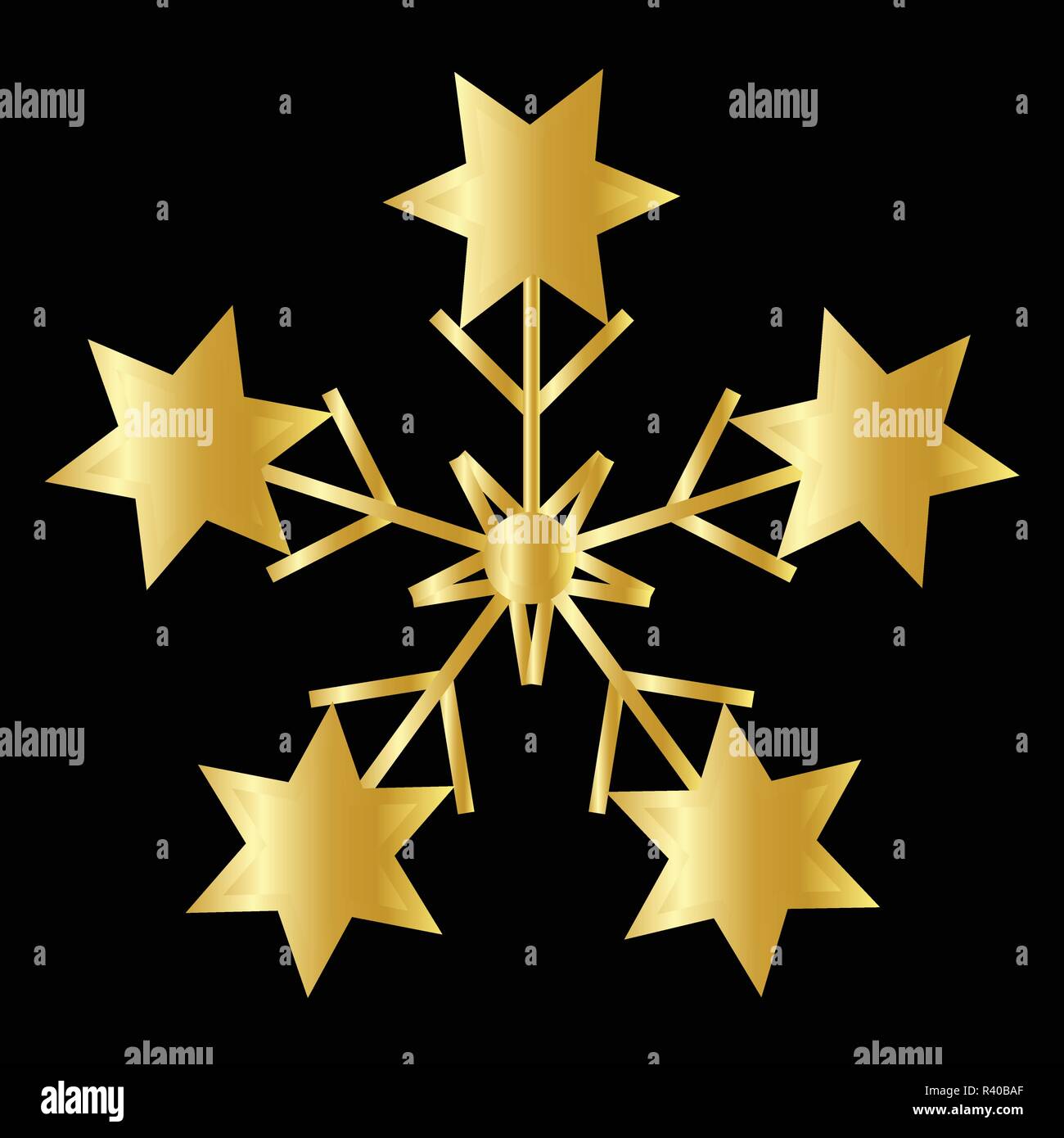 Gold Snowflake Icon Graphic Symbol Design. Vector illustration isolated ...