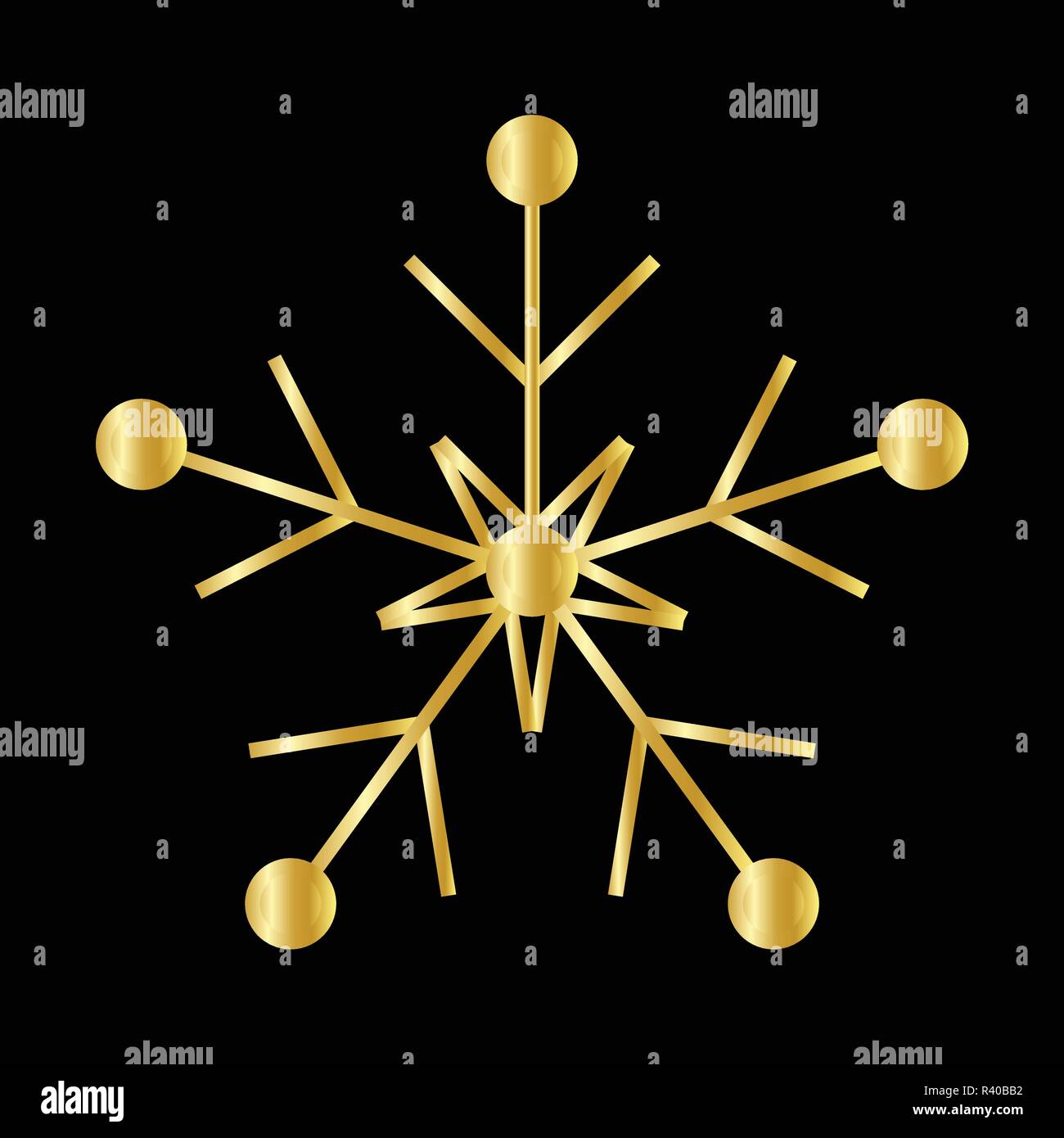 Gold Snowflake Icon Graphic Symbol Design. Vector illustration isolated ...