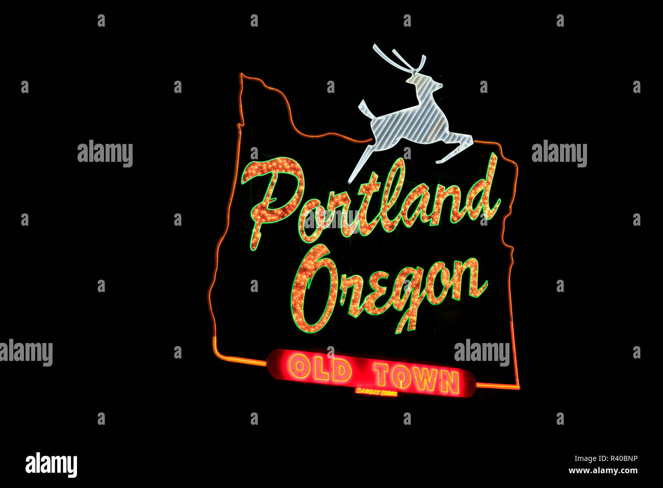 Portland white stag sign hi-res stock photography and images - Alamy
