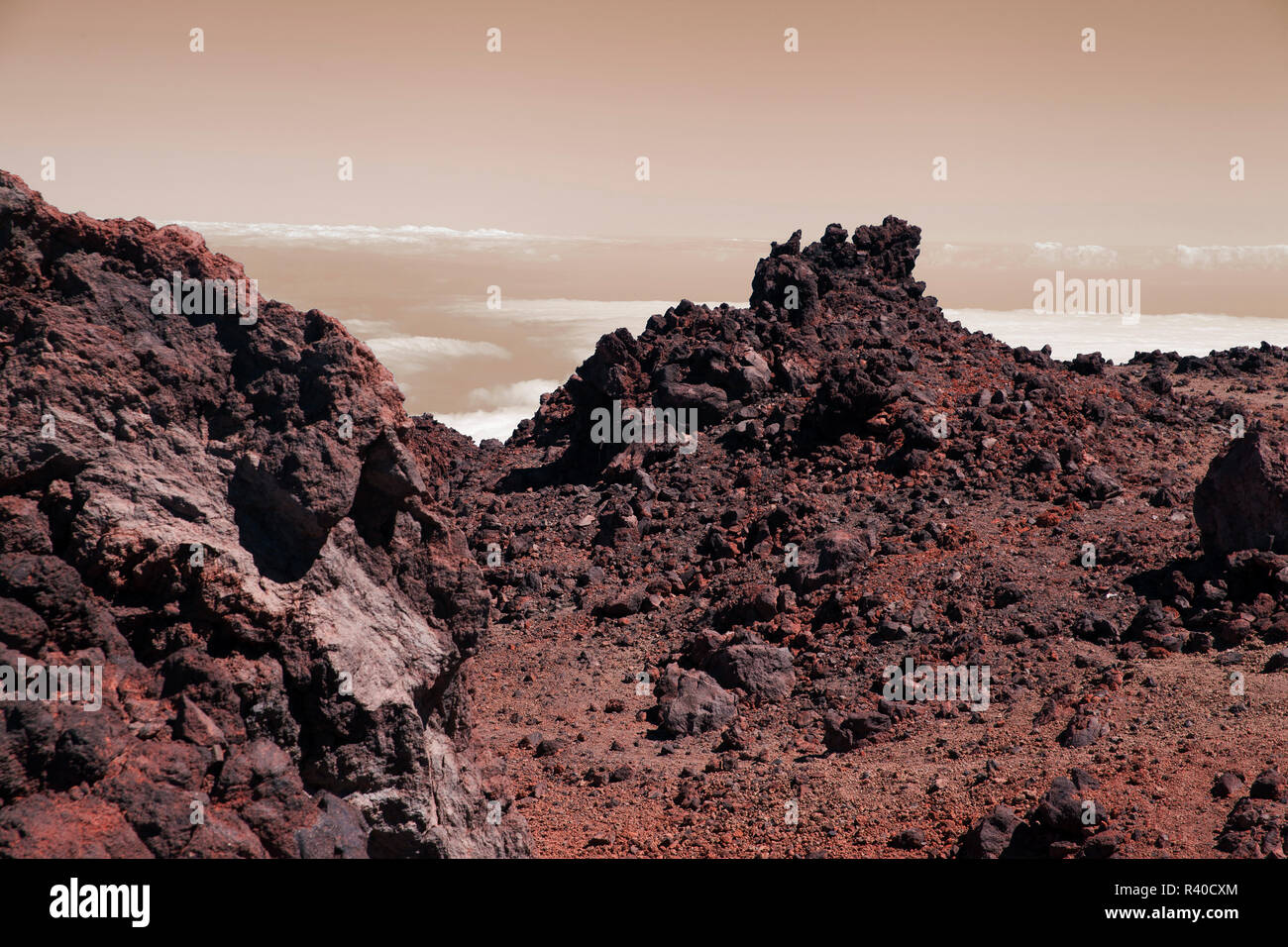 Dramatic surface of red planet Mars Stock Photo - Alamy