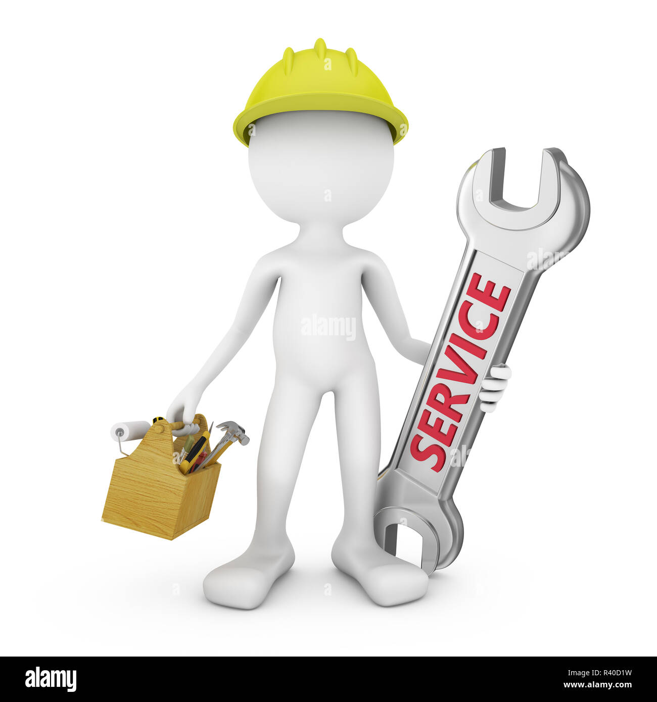 3d man engineer toolbox wrench hi-res stock photography and images - Alamy