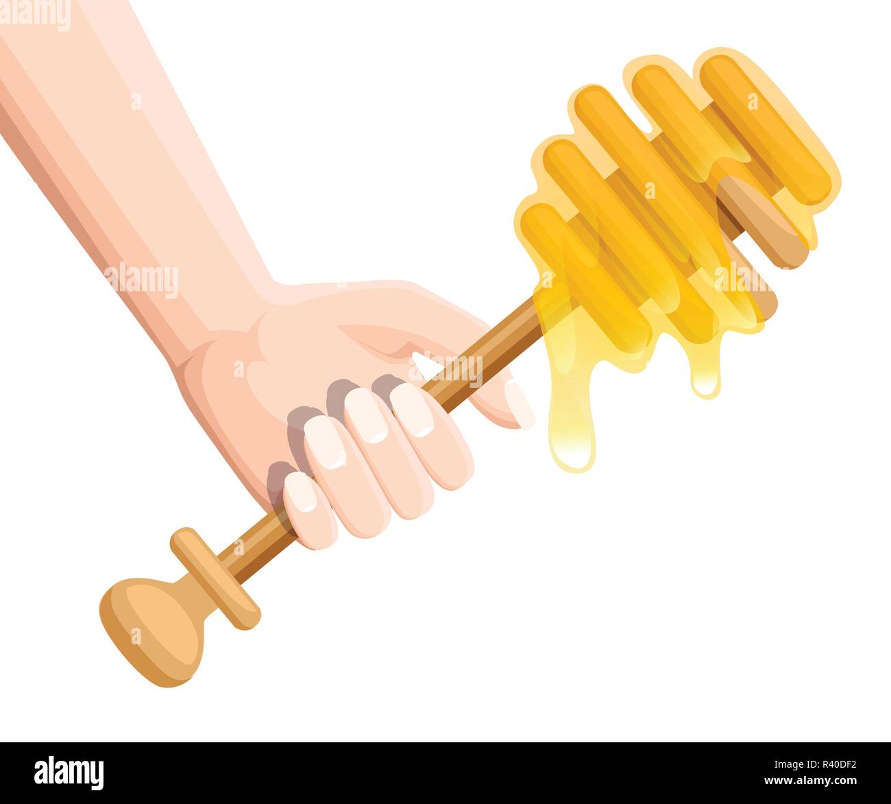 Fresh yellow honey pouring on Stock Vector Images - Alamy