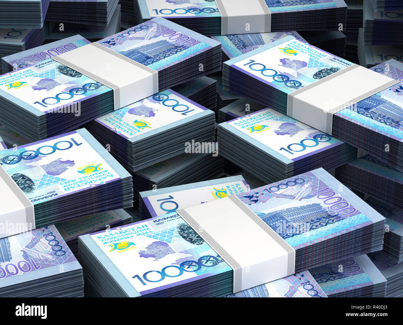 Stack of Kazakh Tenge Stock Photo - Alamy