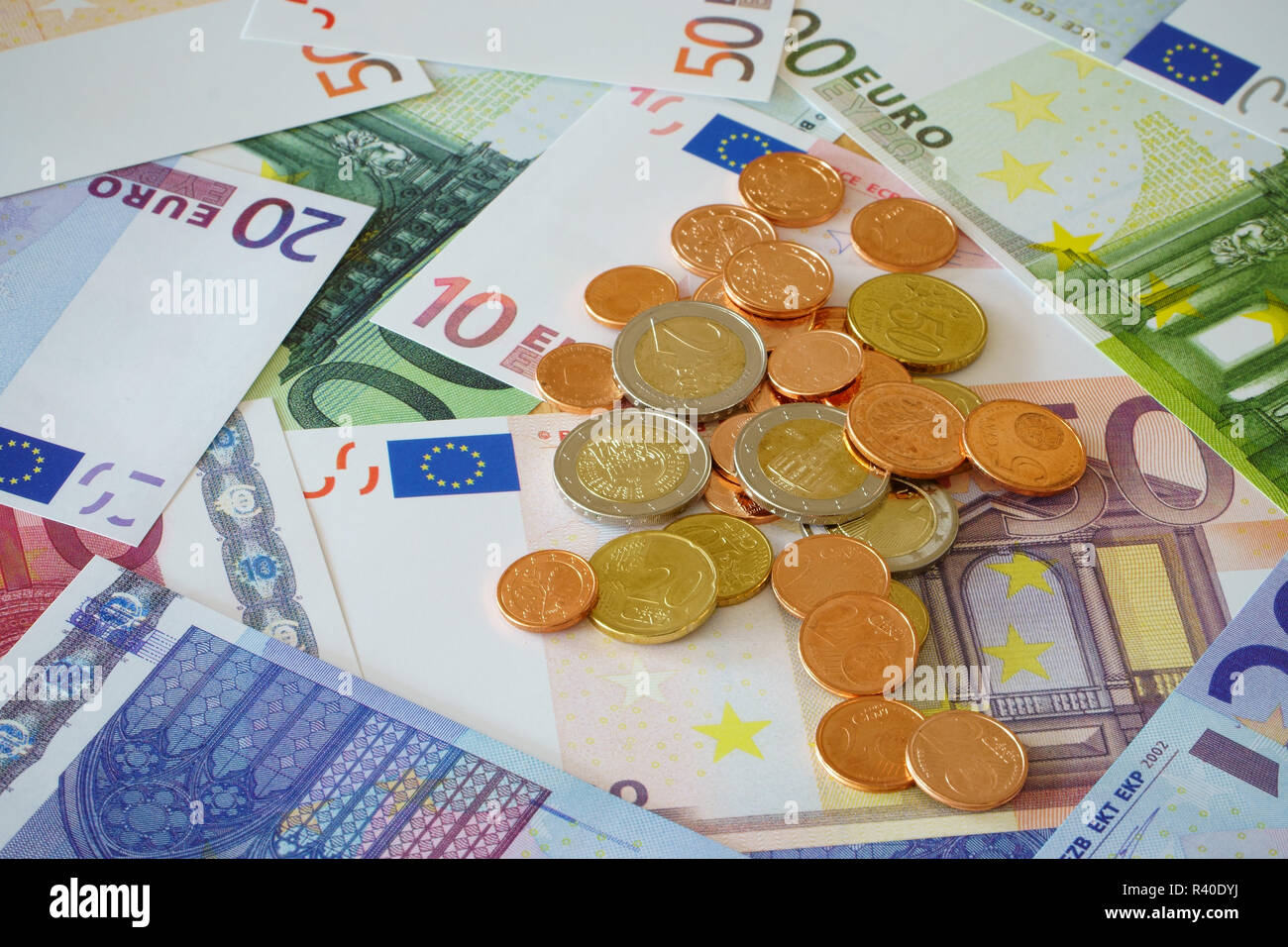 the european currency,notes and coins Stock Photo - Alamy
