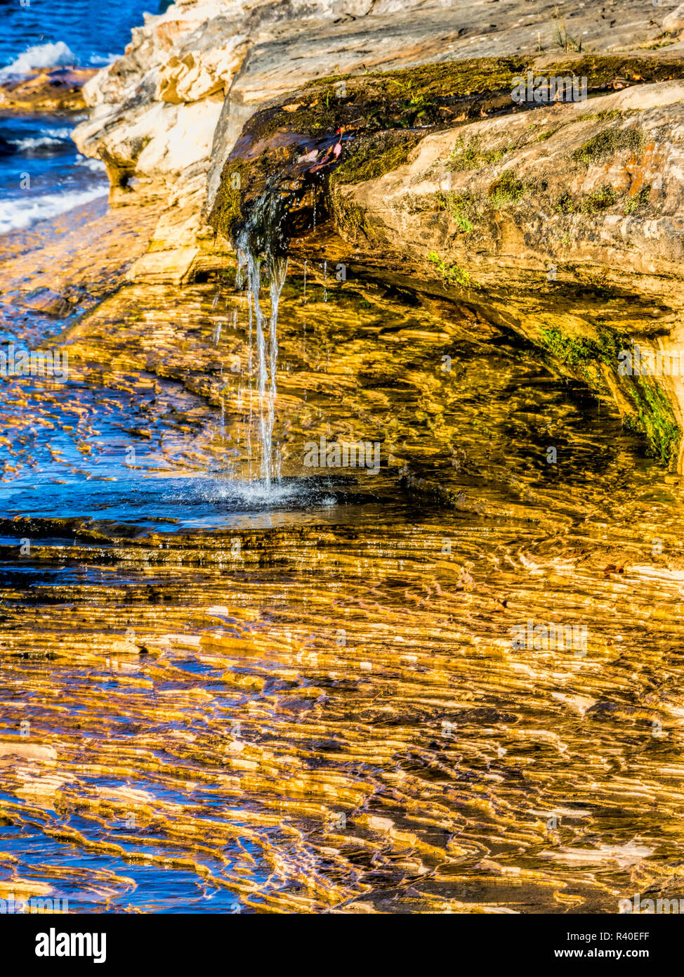 Rock formations at Pictured Rocks National Lakeshore on Upper Peninsula ...