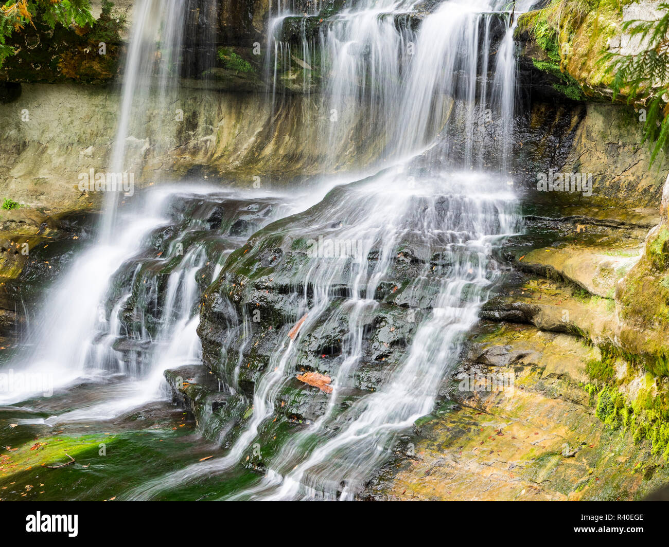 Waterfall in Upper Michigan Stock Photo - Alamy