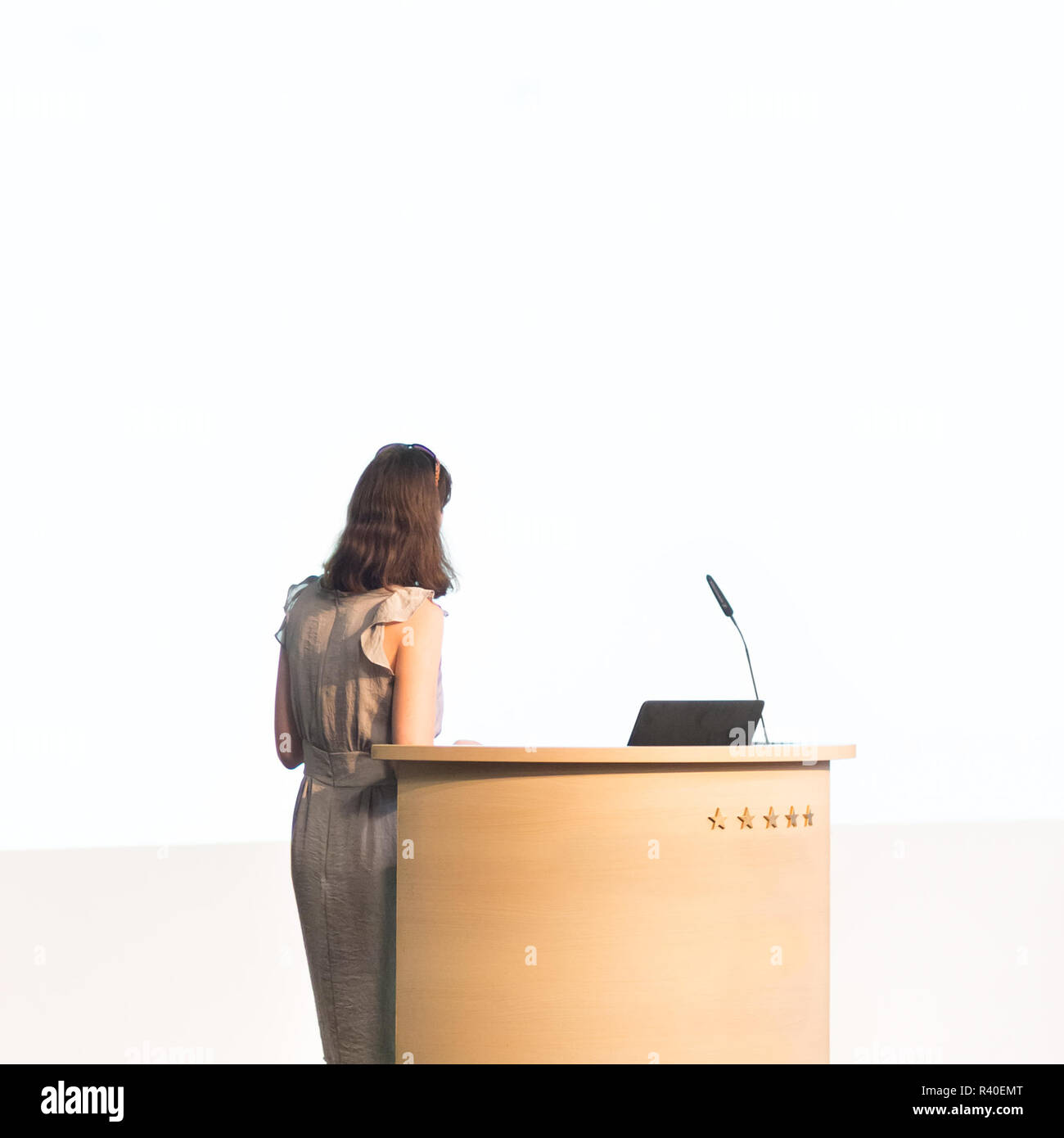 Business woman making business presentation Stock Photo - Alamy