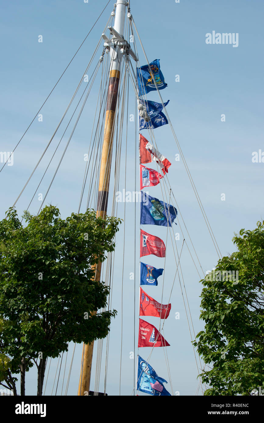 USA, Minnesota, Duluth, Tall Ships Festival 2016, Appledore V Mast ...