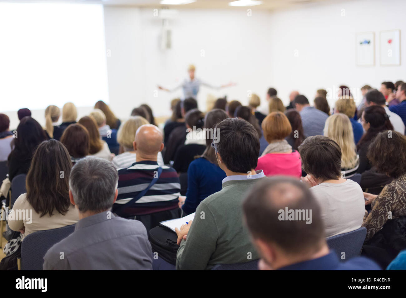 Audience in the lecture hall Stock Photo - Alamy