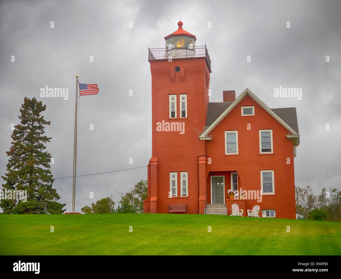Minnesota, Two Harbors. Two Harbors Lighthouse, bulit 1882, oldest ...