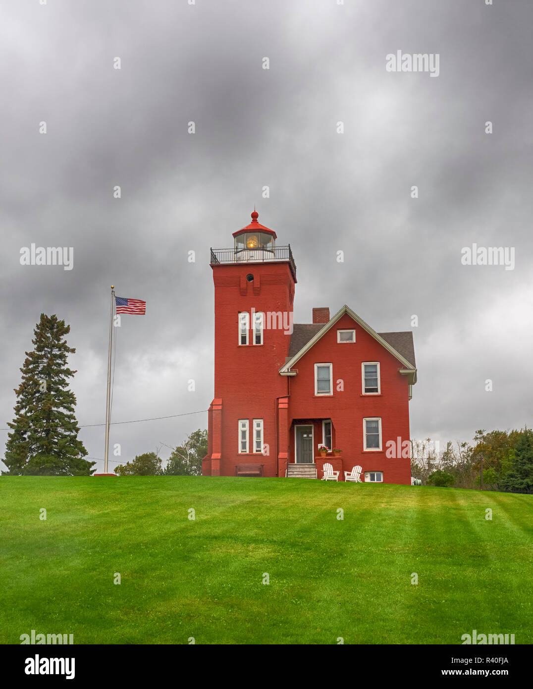 Minnesota, Two Harbors. Two Harbors Lighthouse, bulit 1882, oldest ...