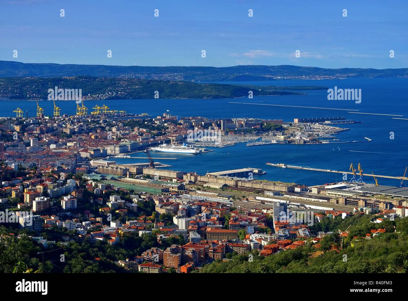 trieste from above - trieste aerial view 01 Stock Photo - Alamy