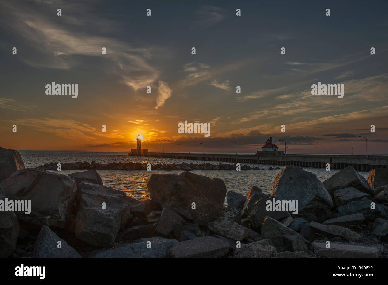 USA, Minnesota, Duluth, Lakewalk, Lift bridge Stock Photo - Alamy