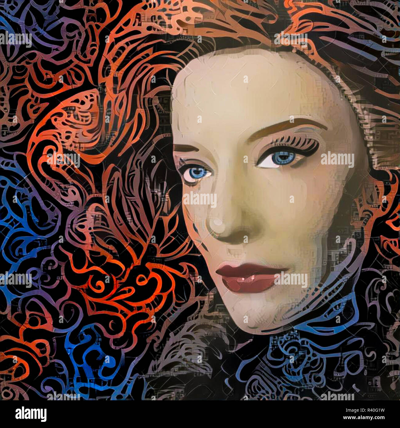 Abstract artwork of a portrait of a woman Stock Photo - Alamy