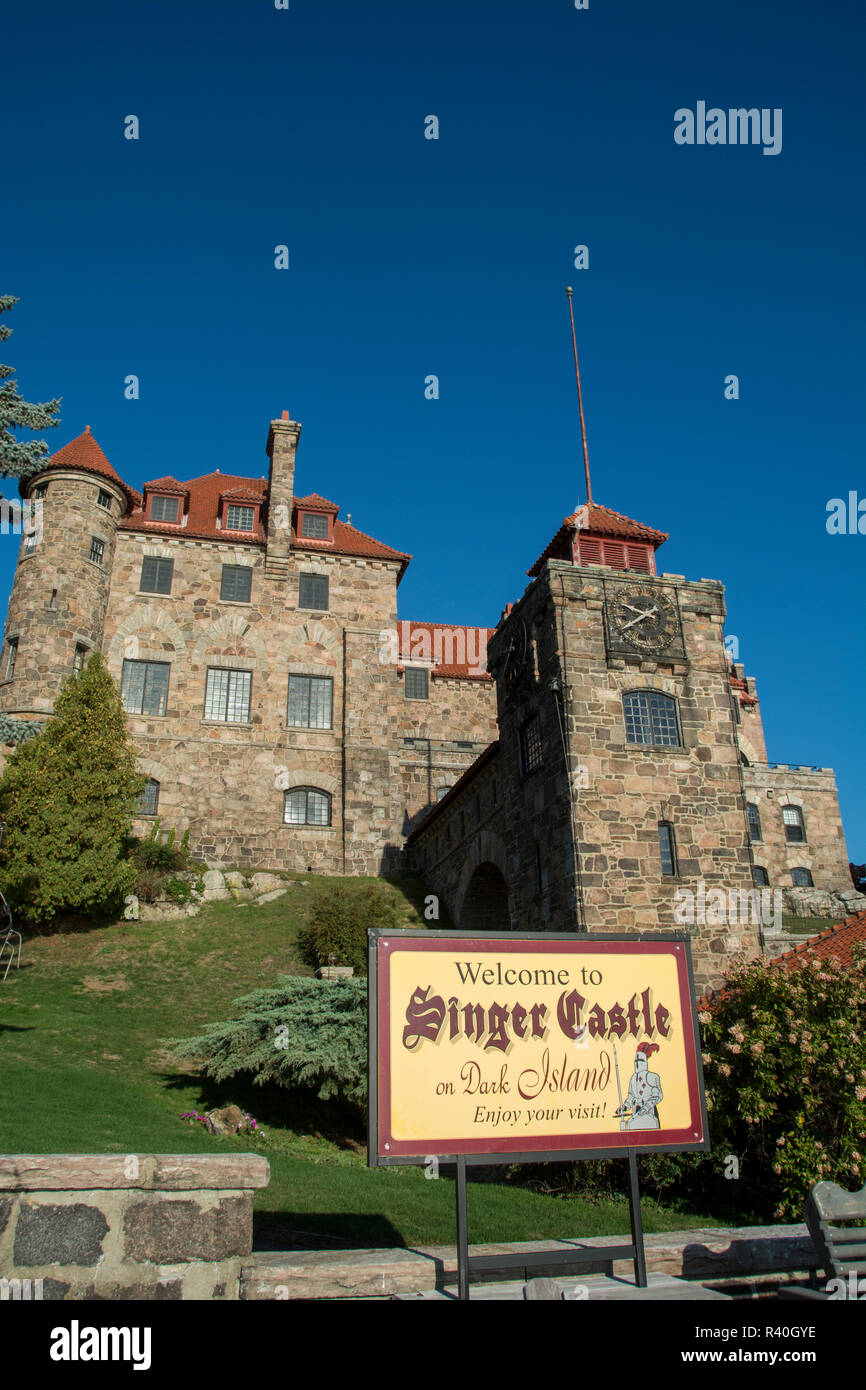 New York, Chippewa Bay, Hammond, Dark Island. Historic Singer Castle ...
