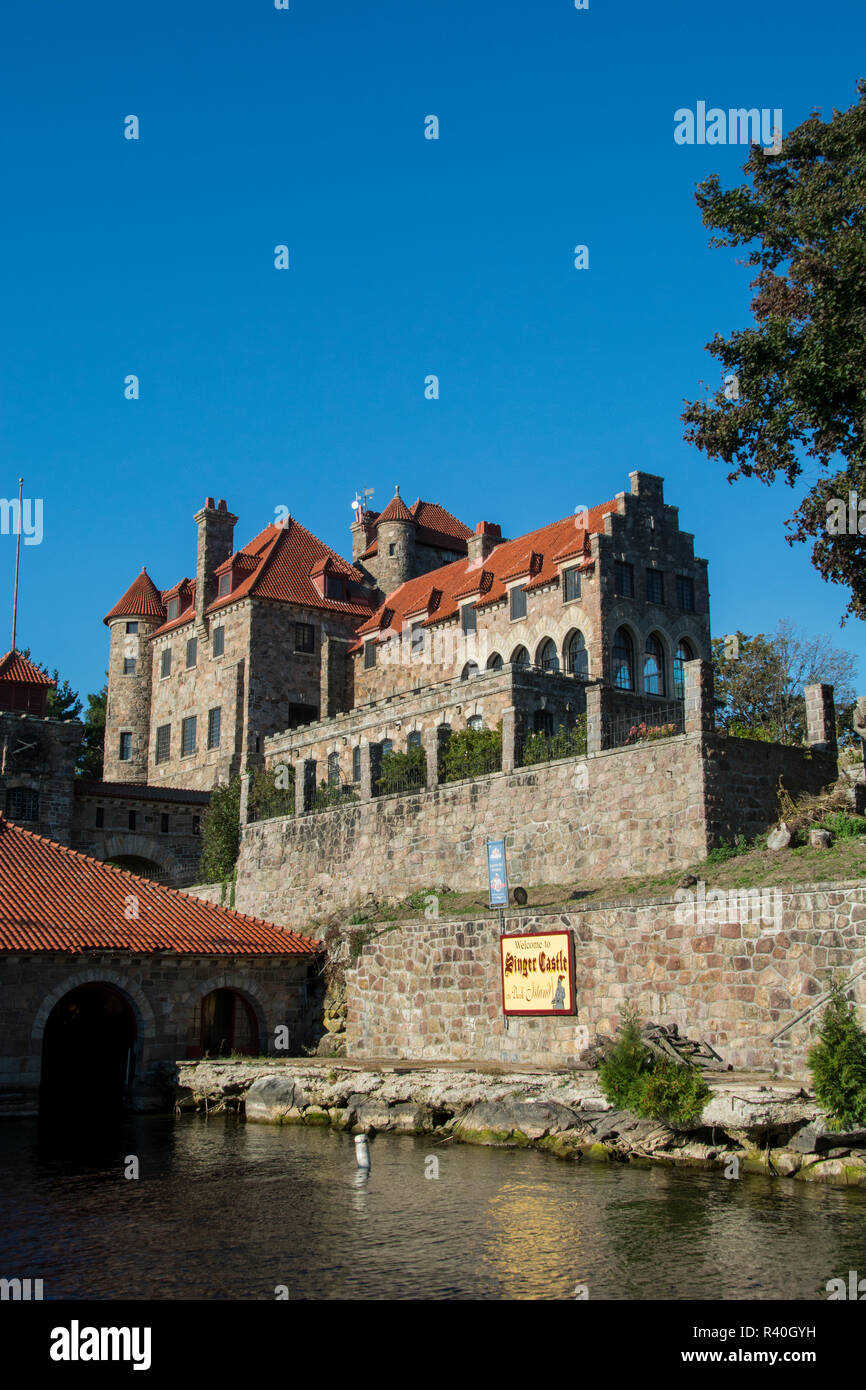 New York, Chippewa Bay, Hammond, Dark Island. St. Lawrence Seaway view ...