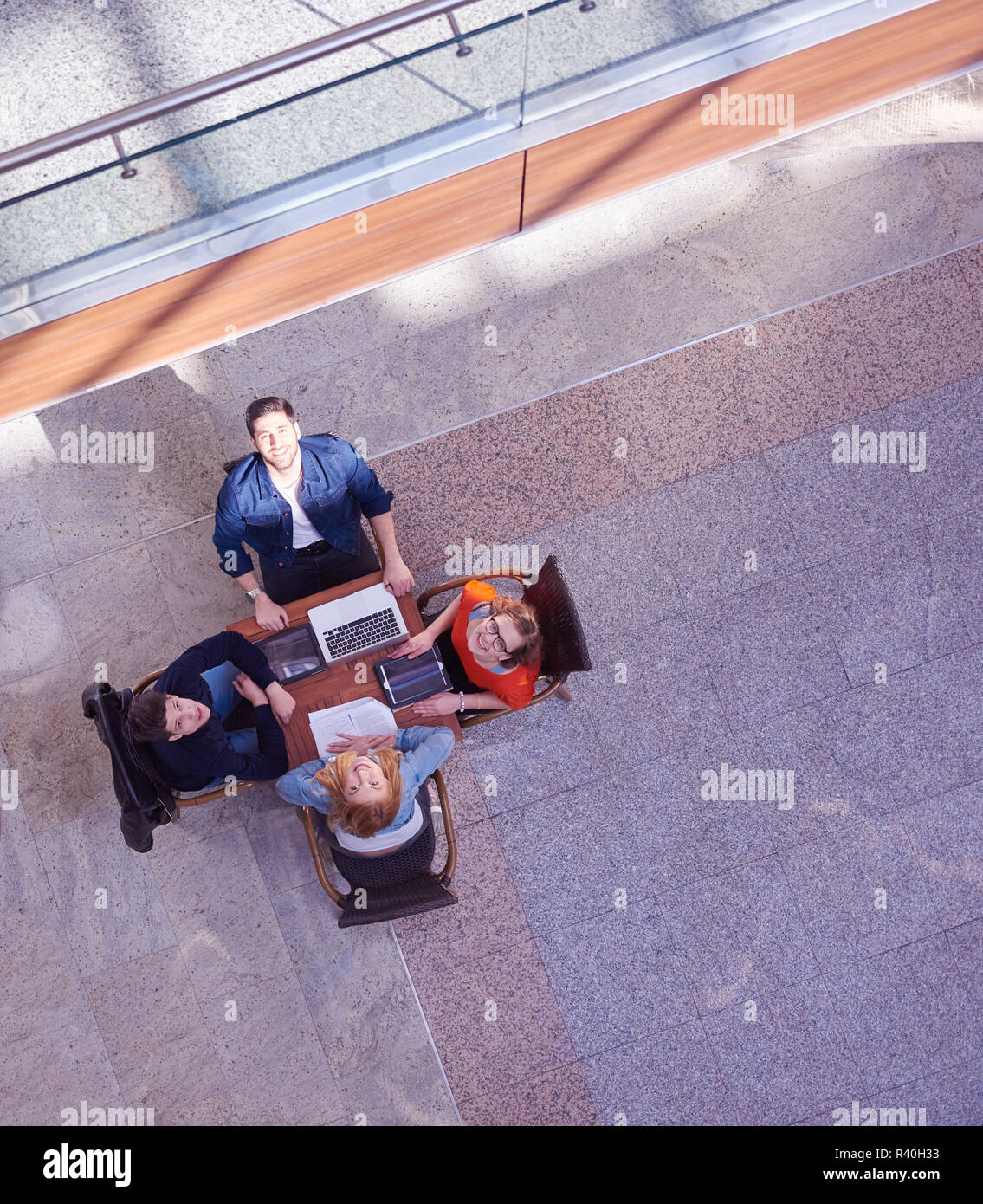 students group working on school project together Stock Photo - Alamy