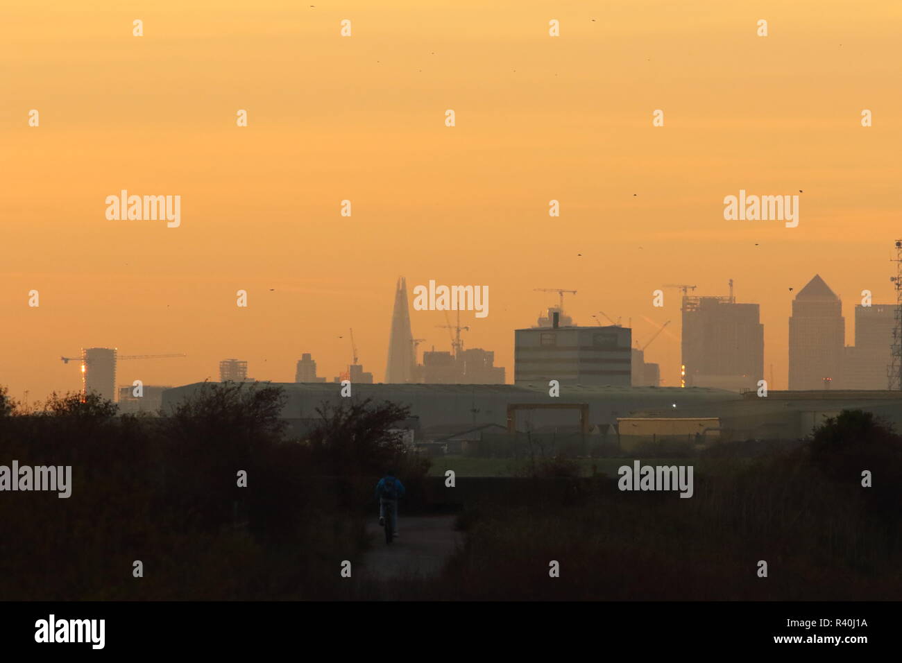 East London Sunset Stock Photo - Alamy