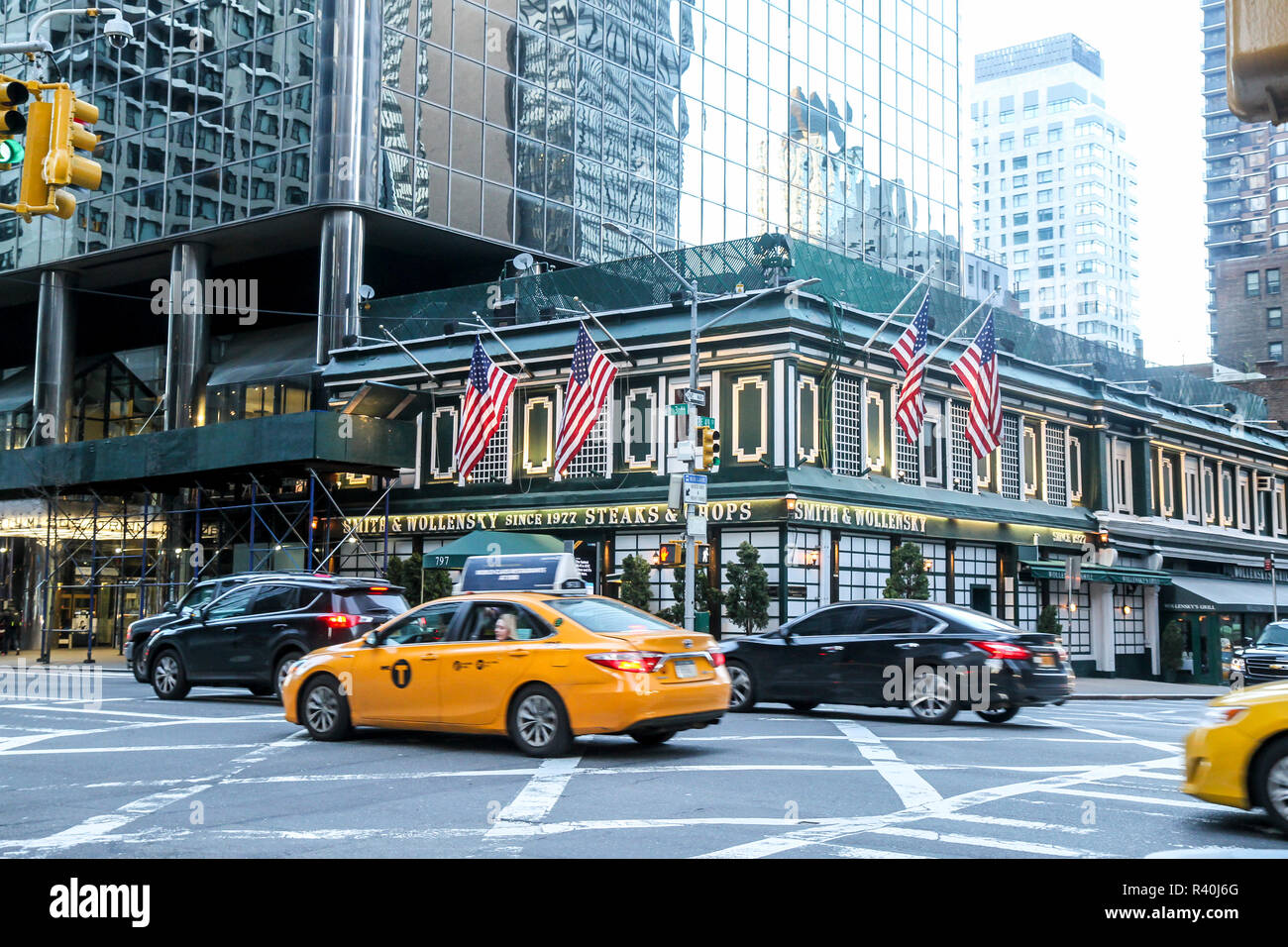 An intersection in Midtown Manhattan, New York, USA Stock Photo - Alamy