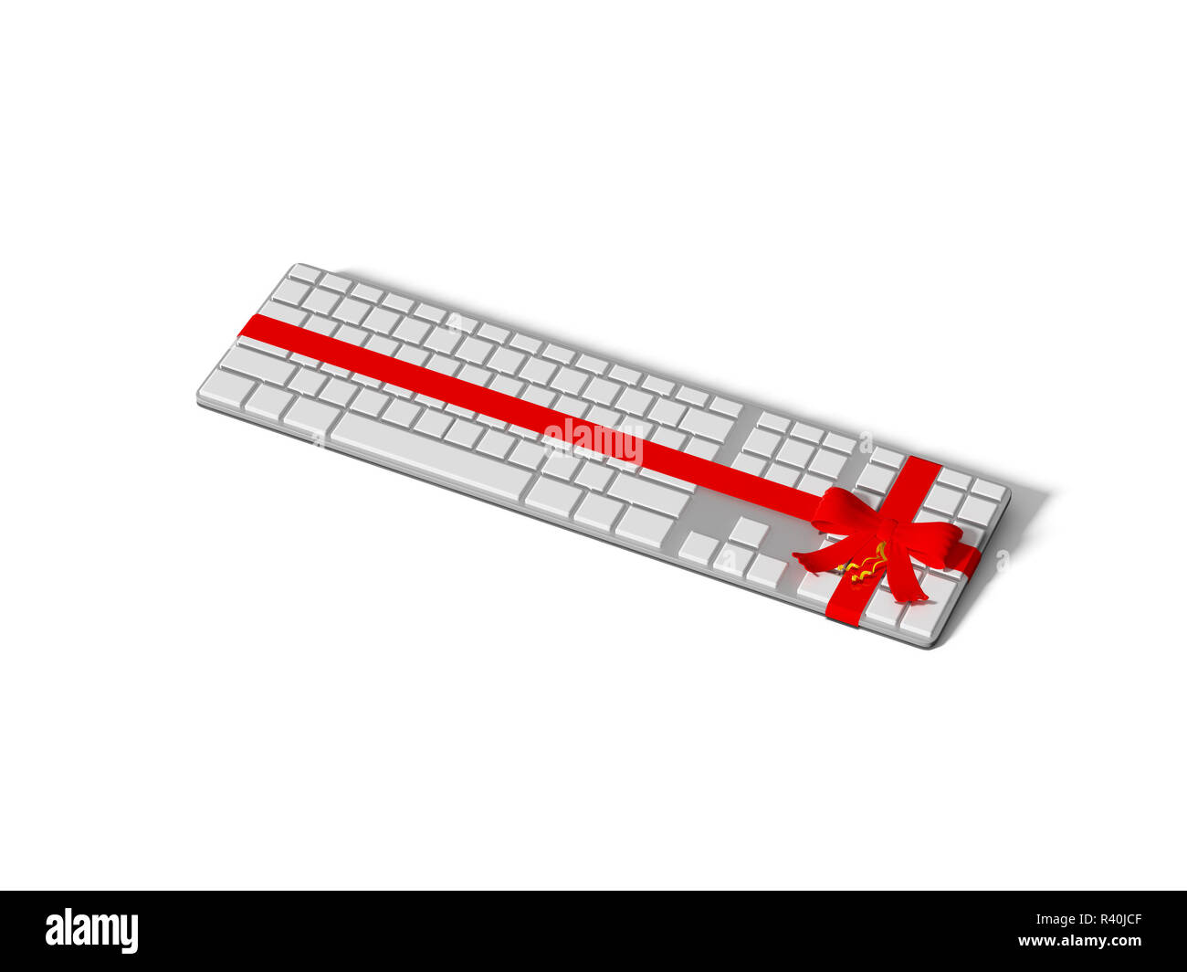 keyboard wrapped with color ribbon Stock Photo - Alamy