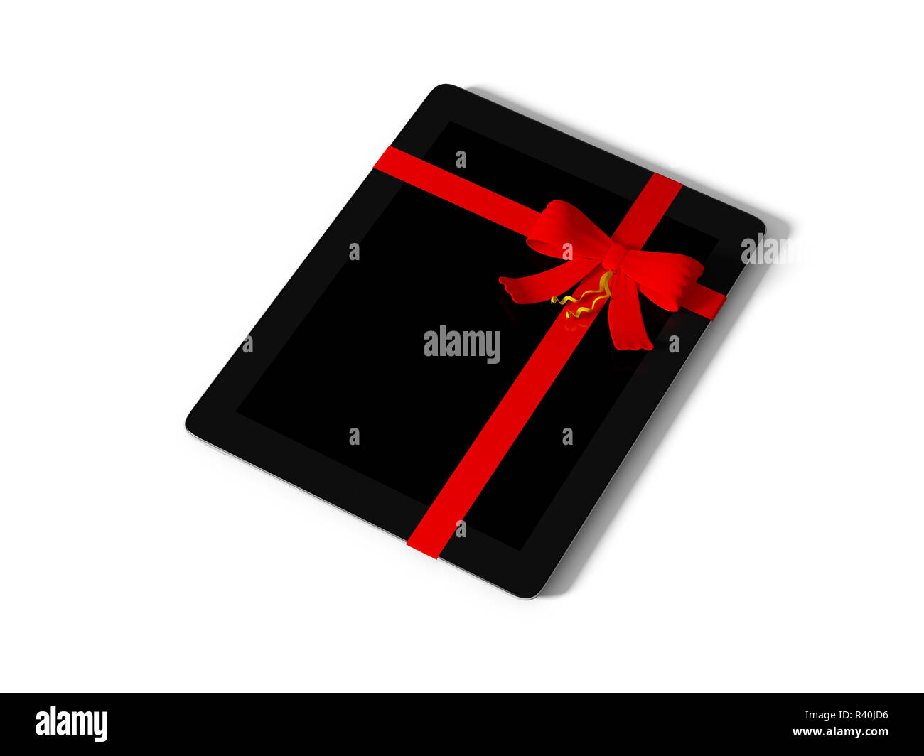 tablet wrapped with color ribbon Stock Photo - Alamy