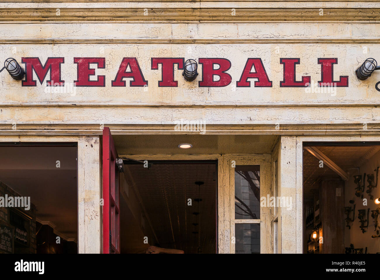 USA, New York, Brooklyn, Williamsburg, meatball sign Stock Photo - Alamy