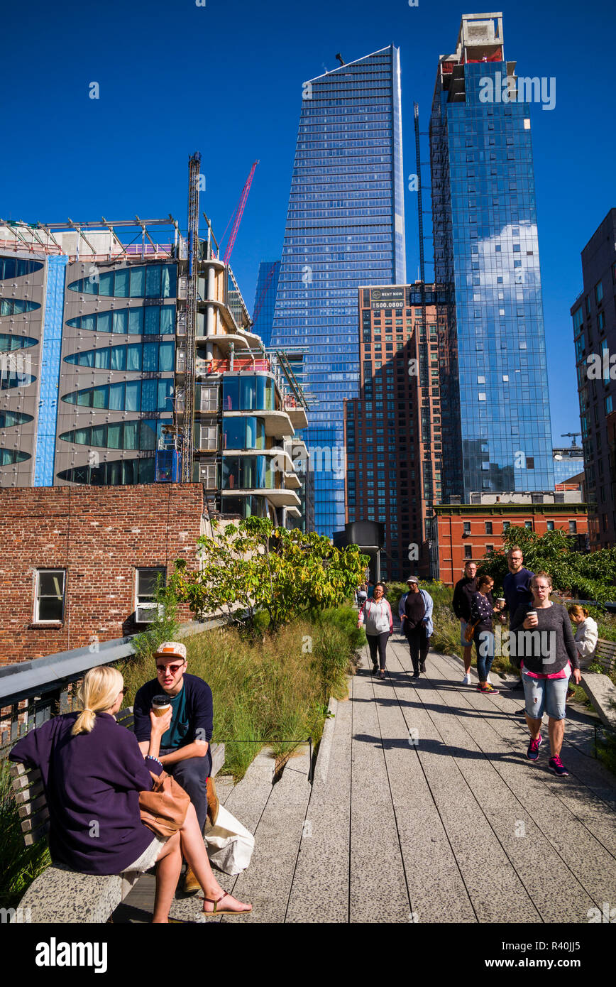 USA, New York City, Lower Manhattan, High Line park Stock Photo - Alamy