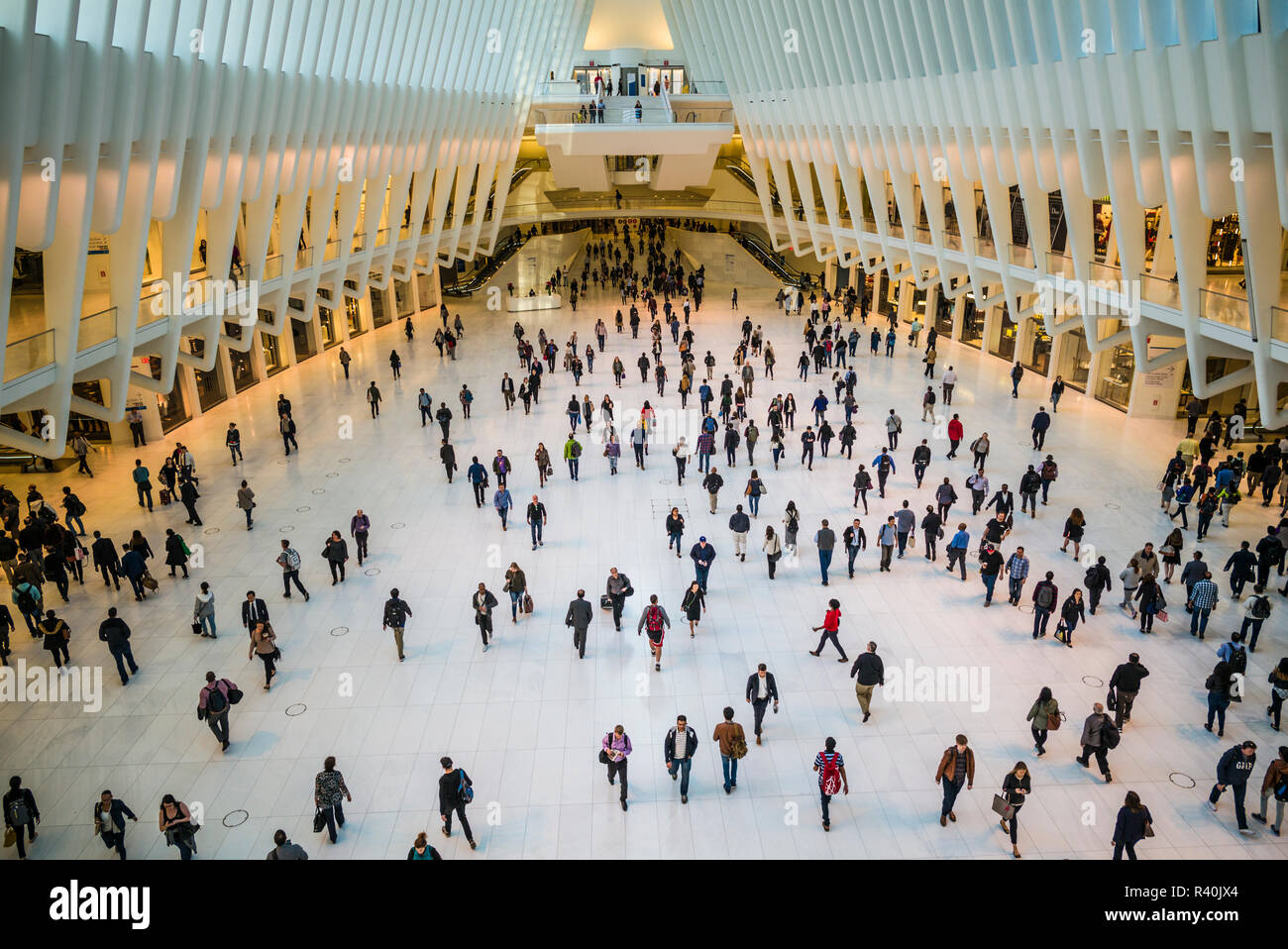 USA, New York City, Lower Manhattan, Oculus, World Trade Center PATH ...