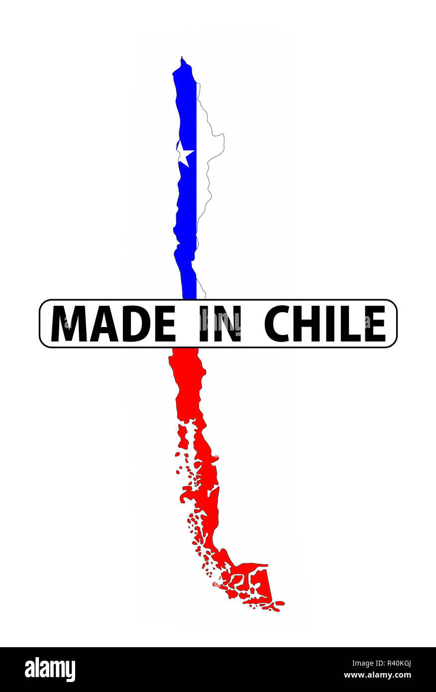Flag map of chile Cut Out Stock Images & Pictures - Alamy