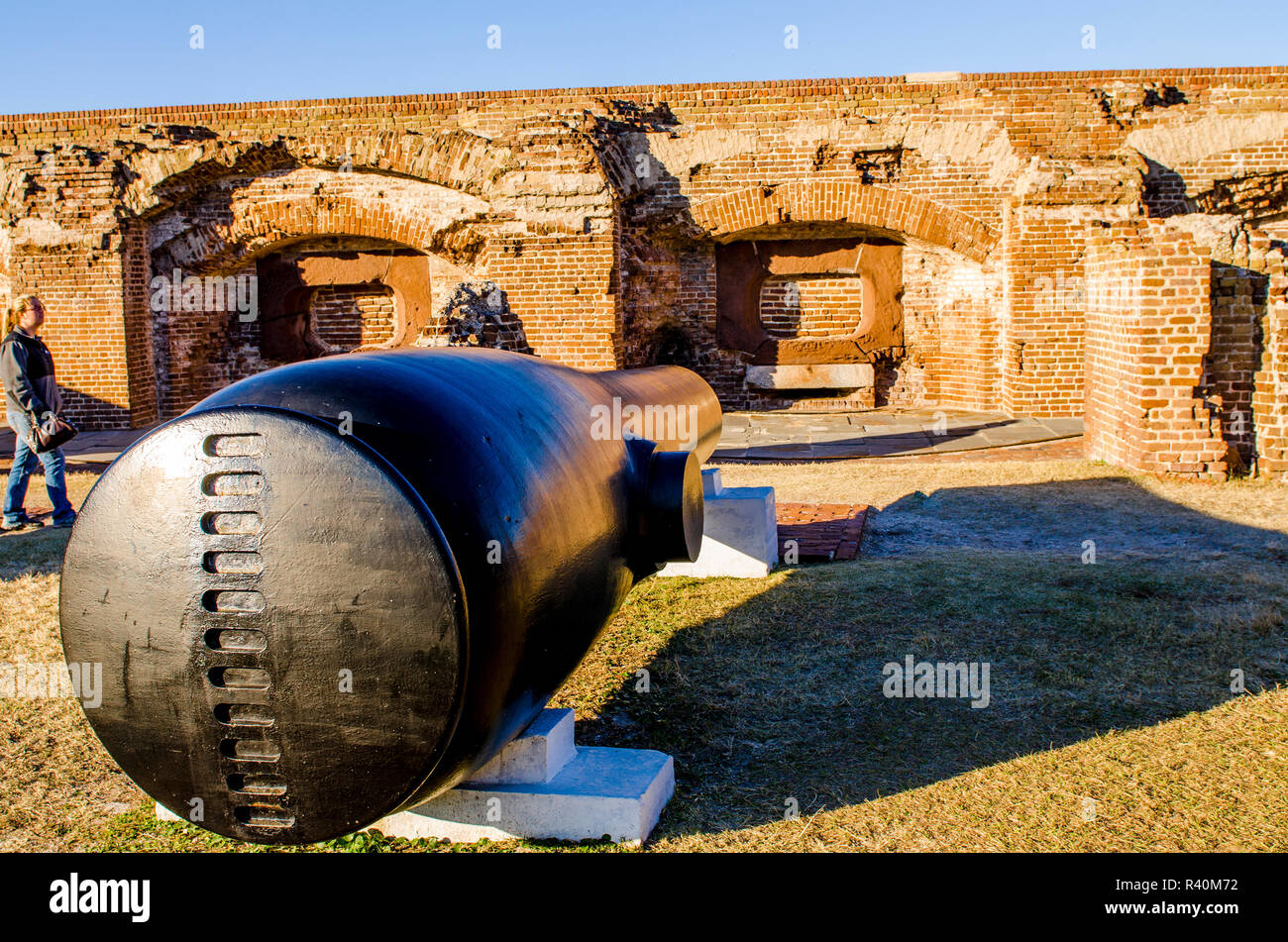 Cannon battery at Historic Fort Sumter National Monument, Charleston ...